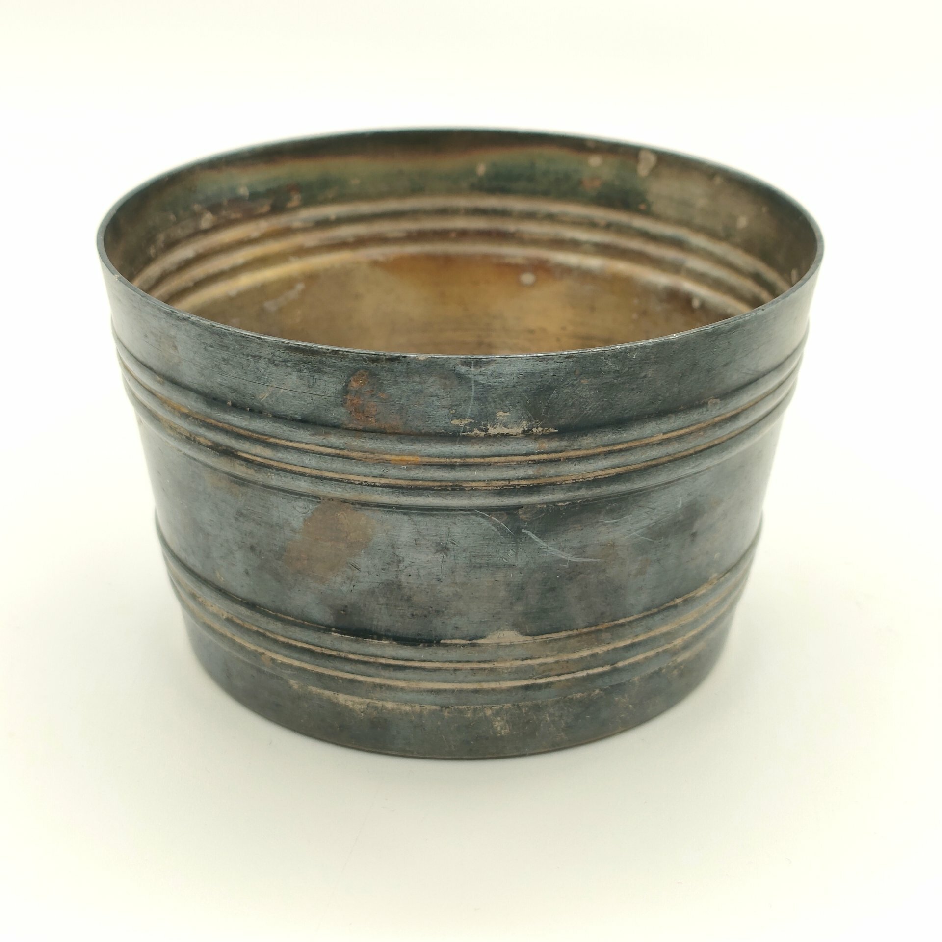 Икорница с линейным декором, мНЦ (медь-никель-цинк)