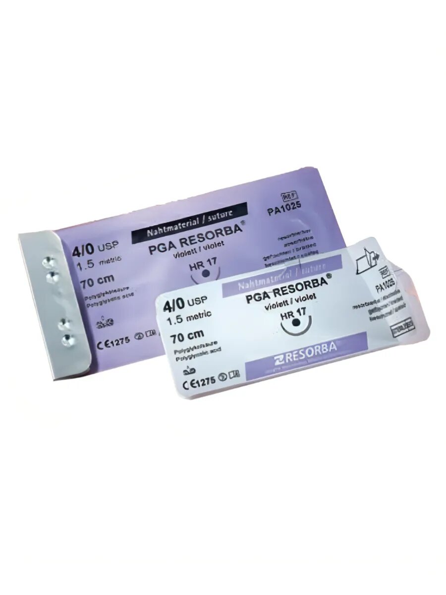 Шовный материал ПГА Ресорба DS 18, 24 шт в упаковке