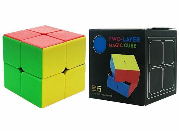 Головоломка Рубика 2x2, сплошной цвет, без наклеек, обучающая игрушка для детей и студентов, компактные 6 см
