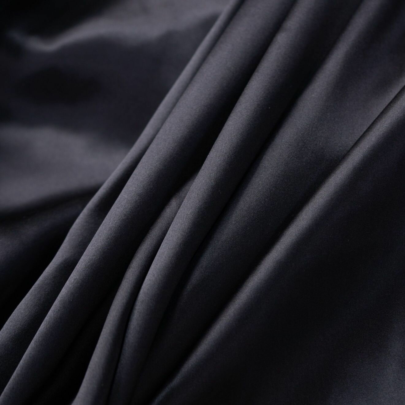 Ткань Шелк атлас черный - 2,48м. Ткань для шитья