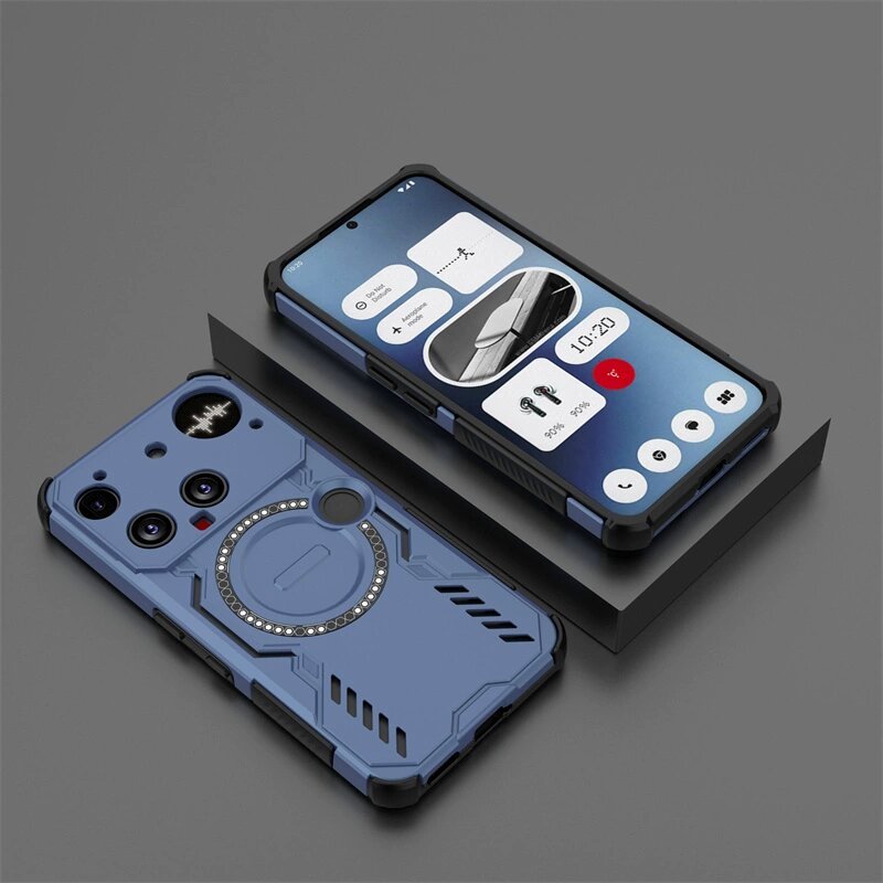 Чехол для Nothing Phone 3a Pro с охлаждением и магнитным креплением, глазированный дизайн, глубокий синий защитный чехол