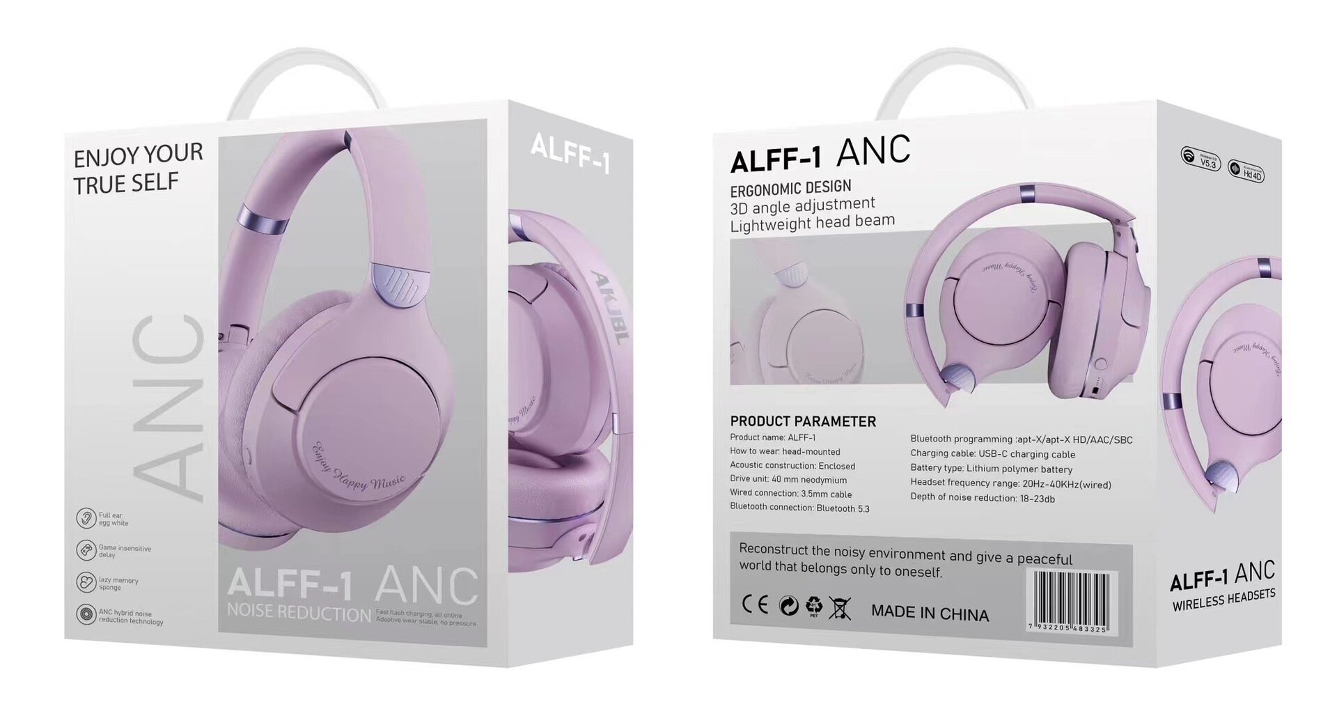 Наушники Bluetooth YM Mall на голове M226 ANC шумоподавление низкая задержка игровые