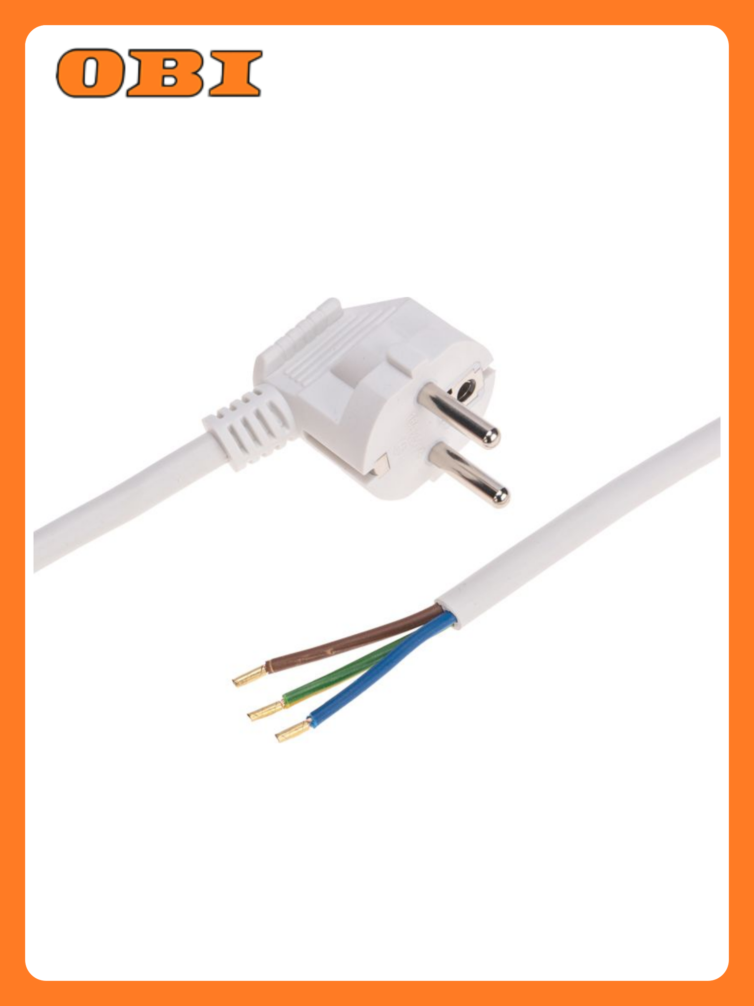 Шнур электрический с вилкой ПВС 3х1,5 мм2 5м (белый) REXANT