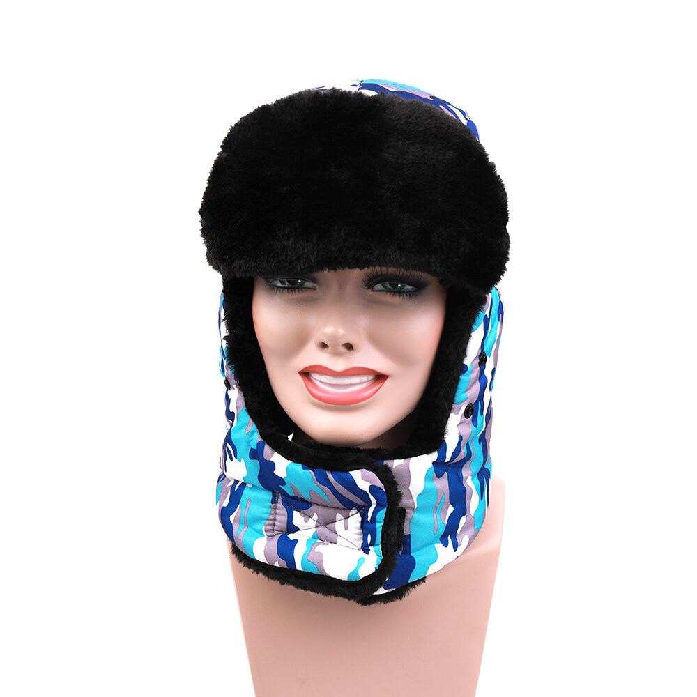 Шапка для взрослых зимняя с тепловой камуфляжем, с ушами и клапаном для дыхания, для охоты и активного отдыха на открытом воздухе, материал: дакрон, сезон: зима, цвета: оливковый, красный, синий (выбор), окружность: 580мм, высота: 340мм, вес товара: