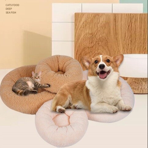 Круглый короткий пух кошачий питомник питомник глубокая спящая фабрика прямая оптовая продажа Розовый_S (диаметр 40)