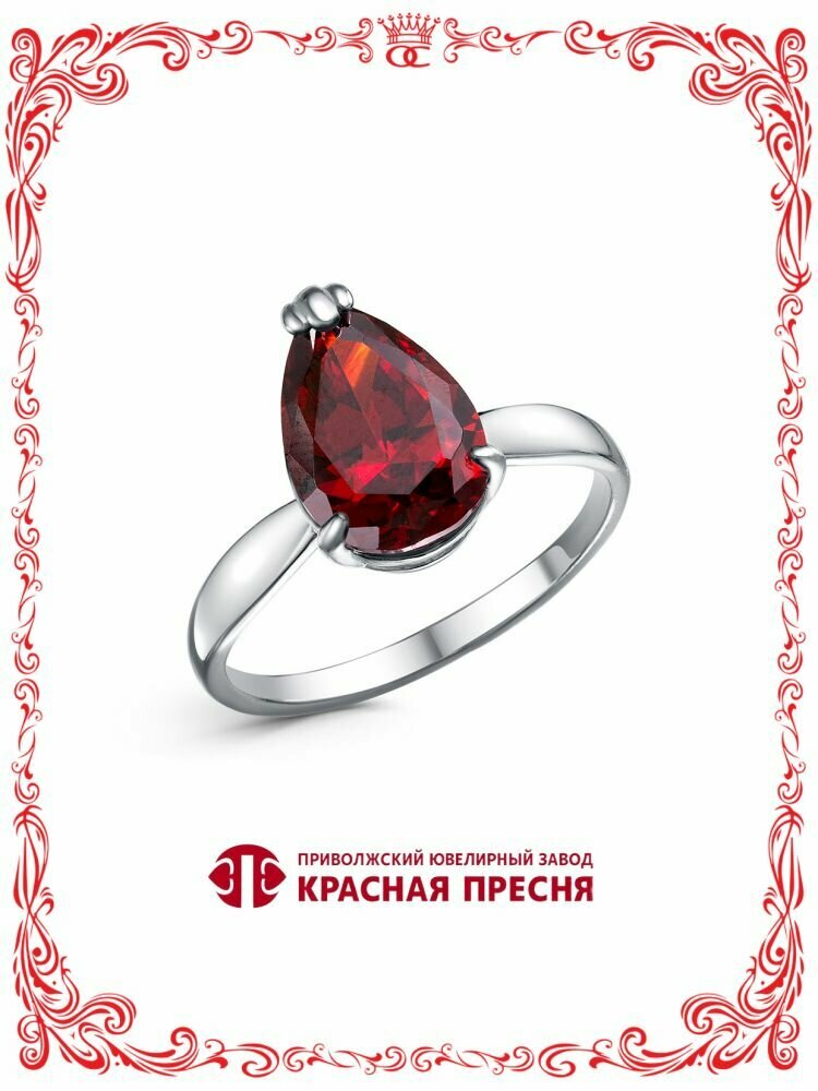 Кольцо, серебро, 925 проба, родирование, фианит