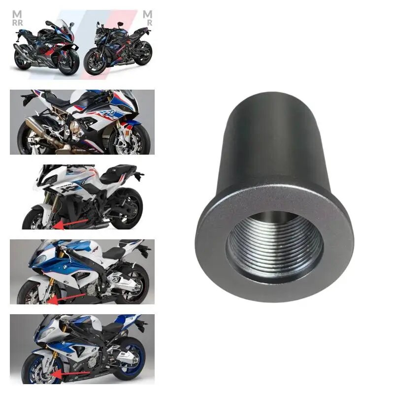 Для мотоциклов BMW S1000RR, S1000R, HP2, HP4 (2013-2019), M1000R, S1000RRM, S1000R, S1000XR (2019-2024) — винты передней оси, гайки и втулки оси.