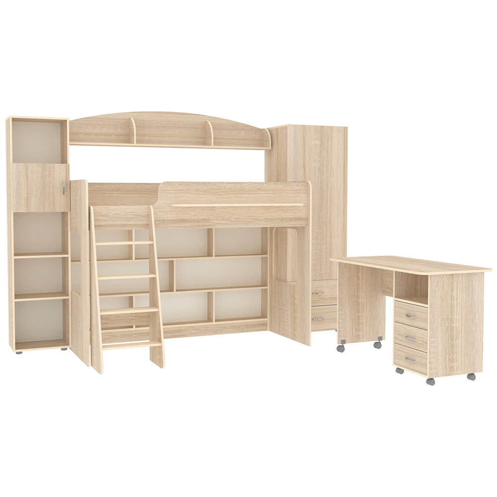 Детская стенка Л-№4 Дуб Сонома Дуб Сонома