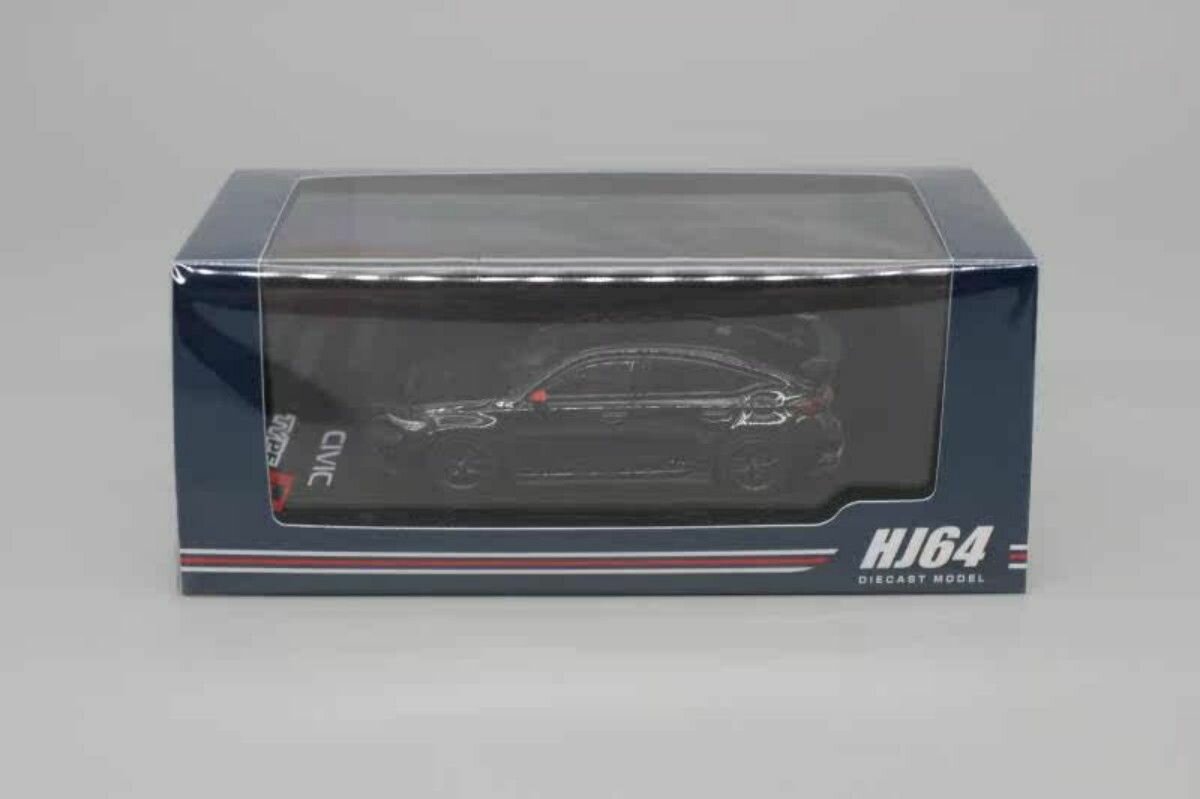Машинка Hobby Japan 1/64 Honda Civic 11th Generation FL5 Type-R Black Die-cast Alloy Car Model Collection Toy Gift