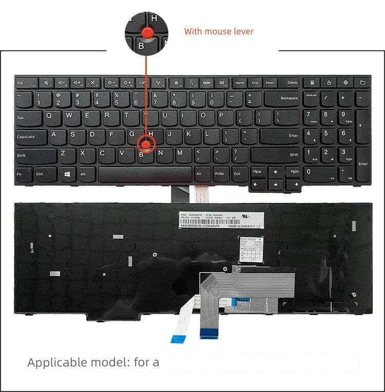 Подходит для Thinkpad Lenovo E550 E555 E550C E560 E565 клавиатура E570 E575 E570C E550 E555 E550C (с тестом на мышь)