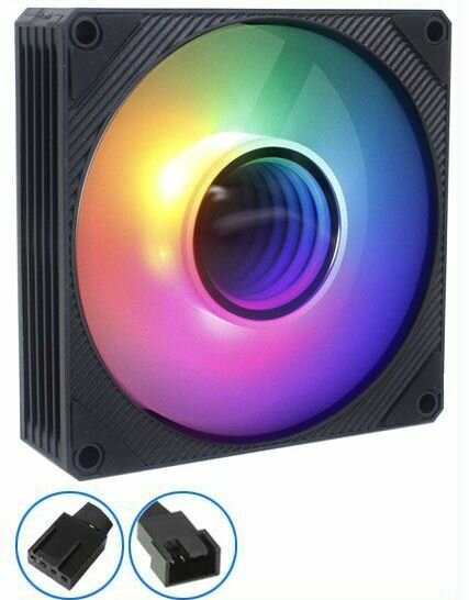 Вентилятор корпусный Snowman 90мм, 4-pin, Черный