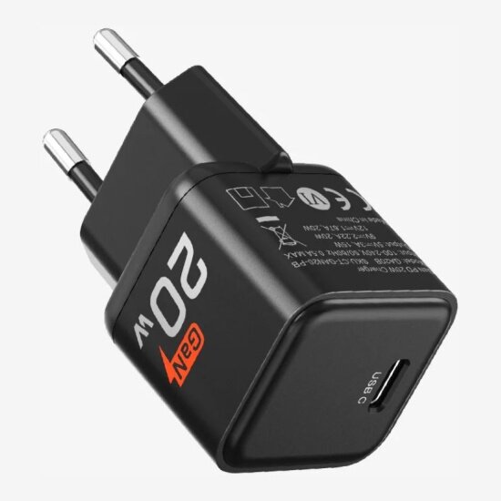 Сетевое зарядное устройство Cabletime 20Вт, USB-C, чёрный