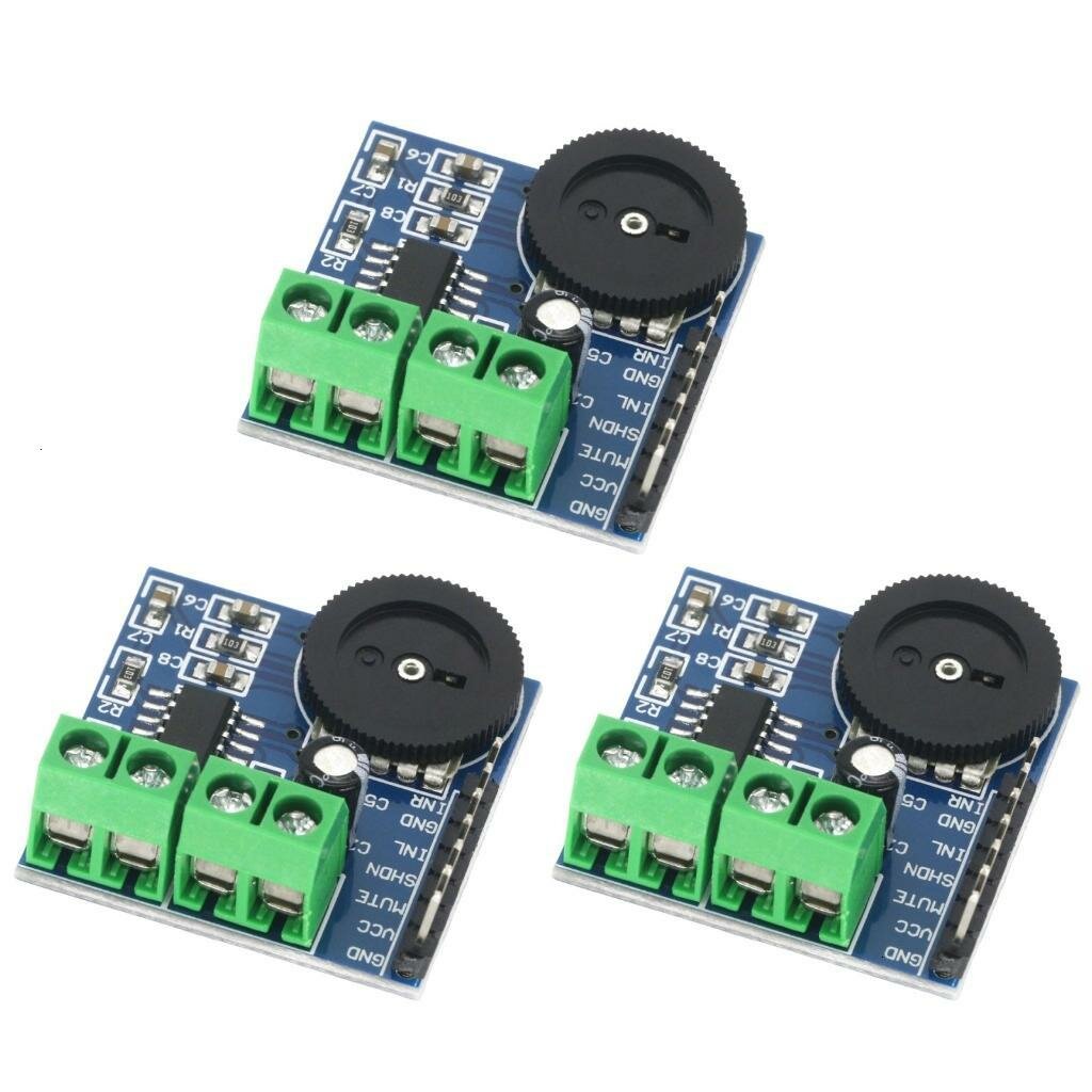 Аудиоусилитель 5 В с регулировкой громкости, двухканальный модуль усилителя мощности-3шт