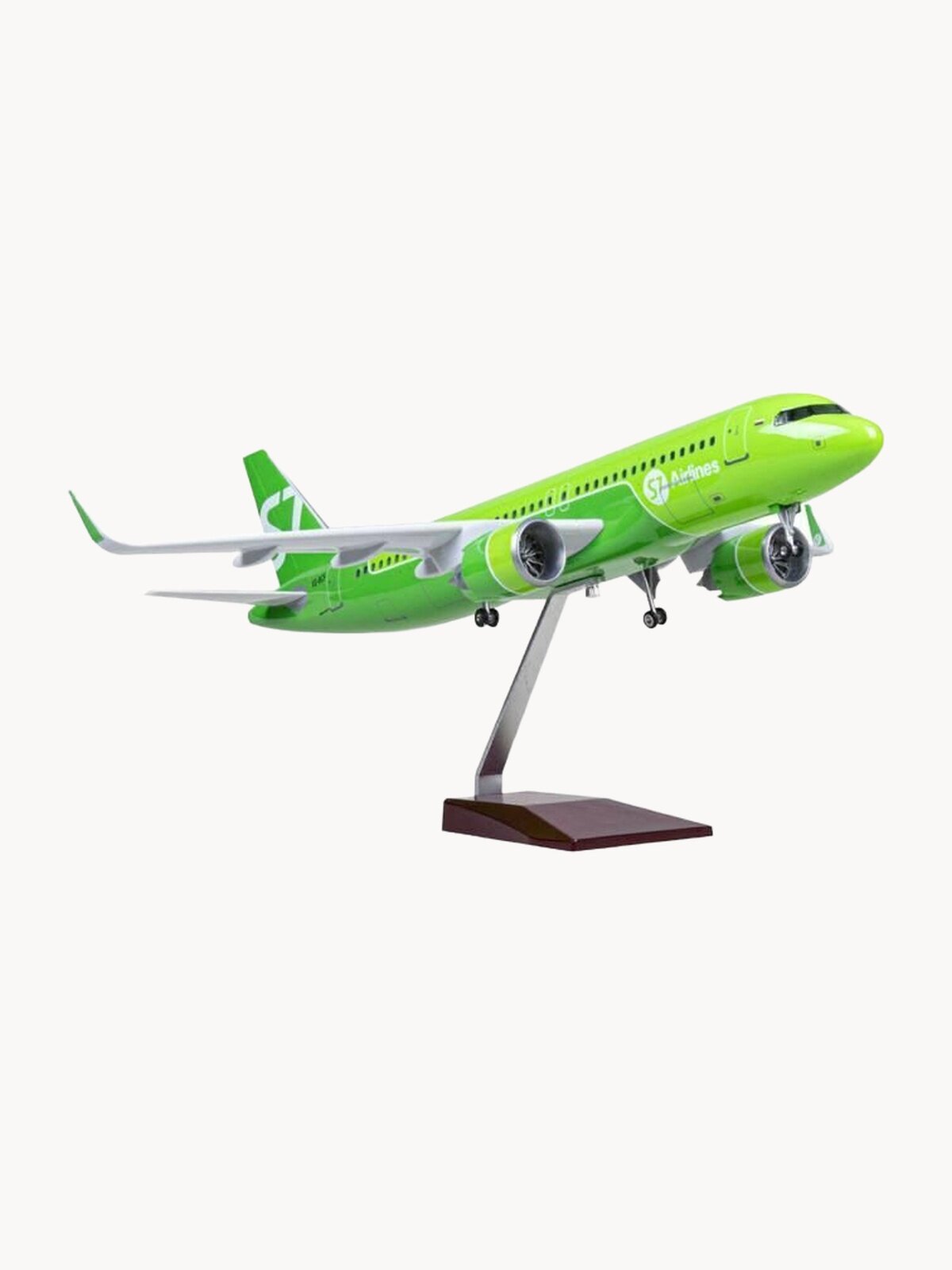 Модель самолета Airbus A320 Neo, авиакомпания S7 Airlines Россия, 1:160 (с подсветкой салона)