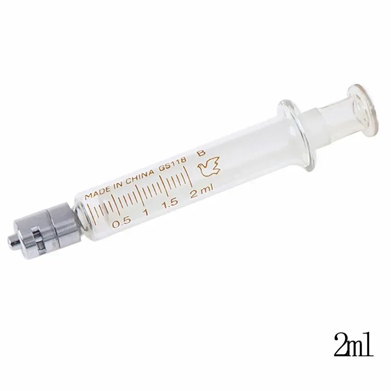 Многоразовый стеклянный шприц Luer Lock 1-100 мл