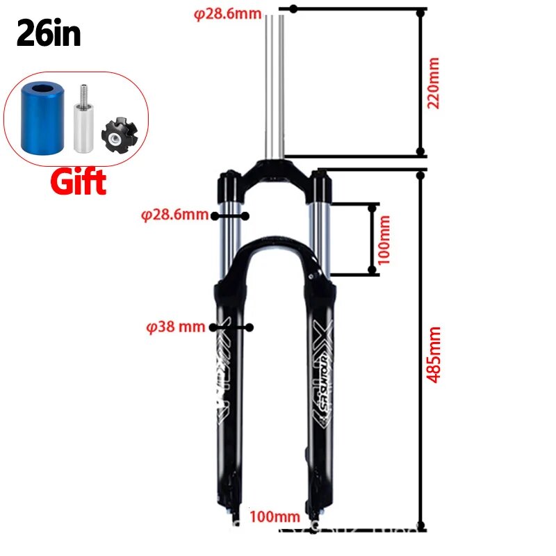 SUNTOUR XCM Пружинная вилка MTB 26 дюймов черная/белая 100 мм Черный, Black 26in