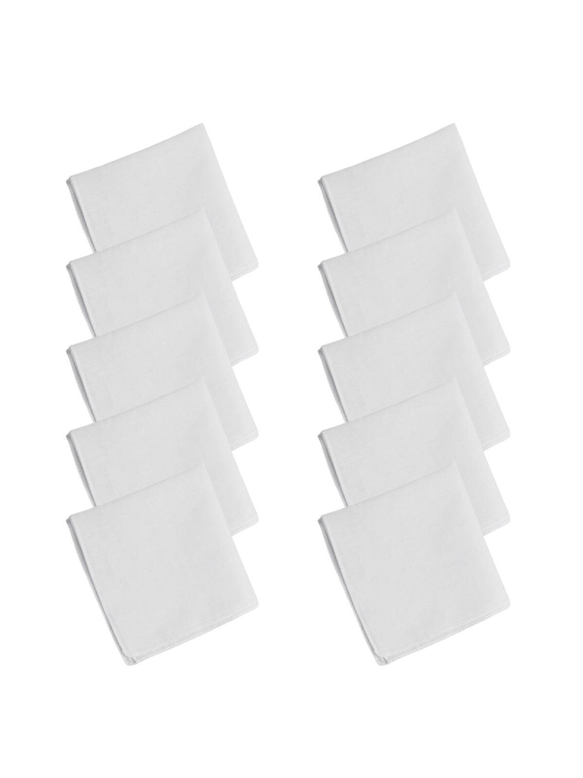 Мужские носовые платки из белого хлопка, 10 шт, Нежные для кожи, хорошо впитывают воду