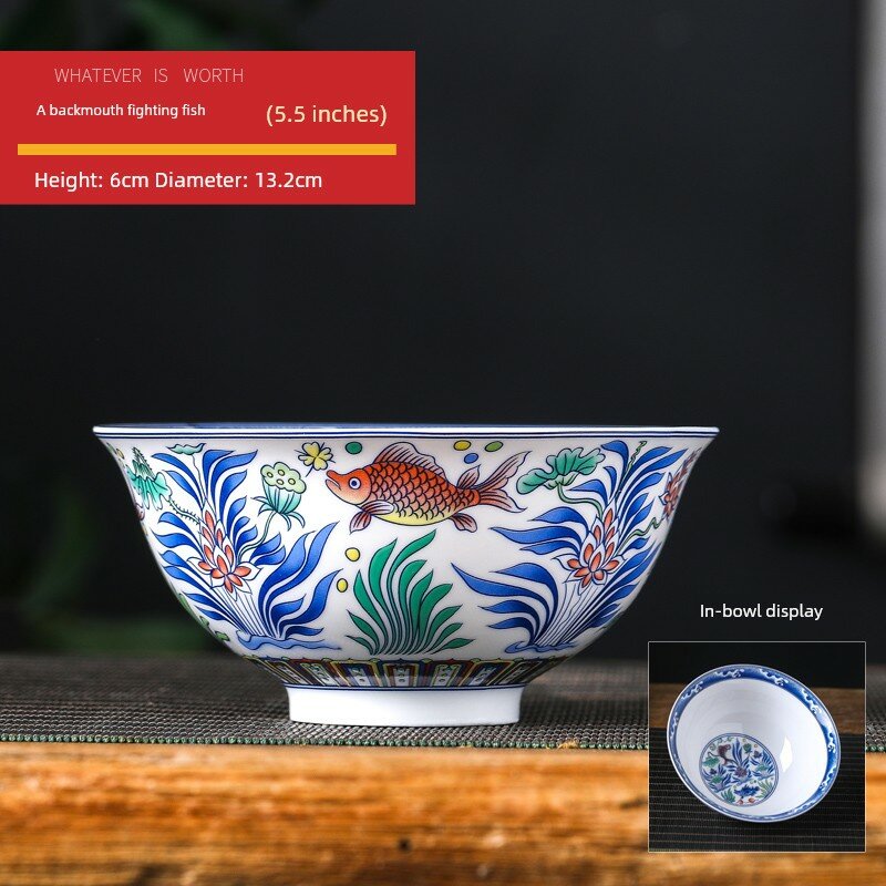 Бытовая миска в китайском стиле Цзиндэчжэнь, одна антикварная фарфоровая миска для риса, эмалированная цветная костяная