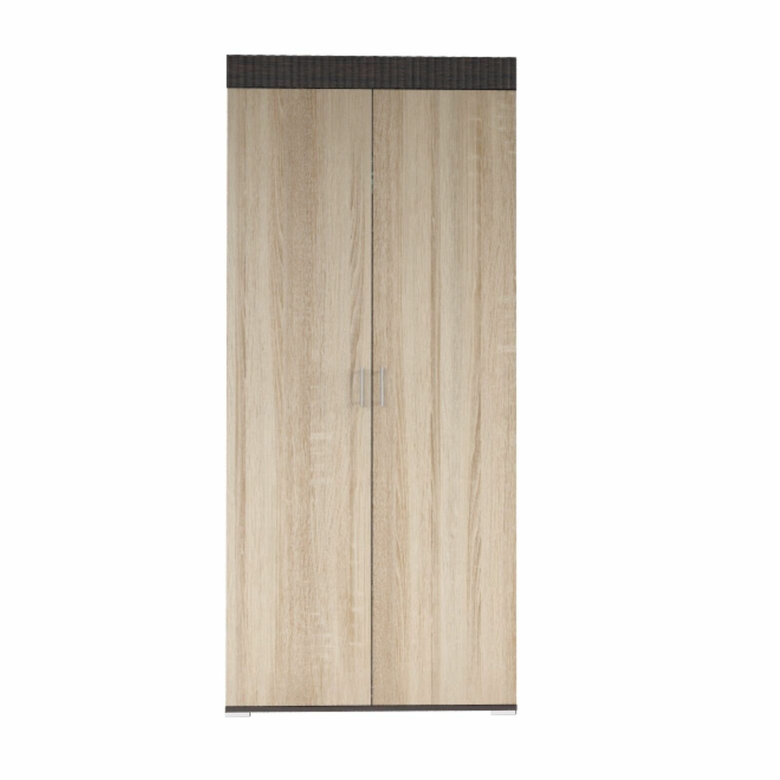 Распашной шкаф для одежды Марк, двухдверный, 90х52х203, Тик/дуб сонома