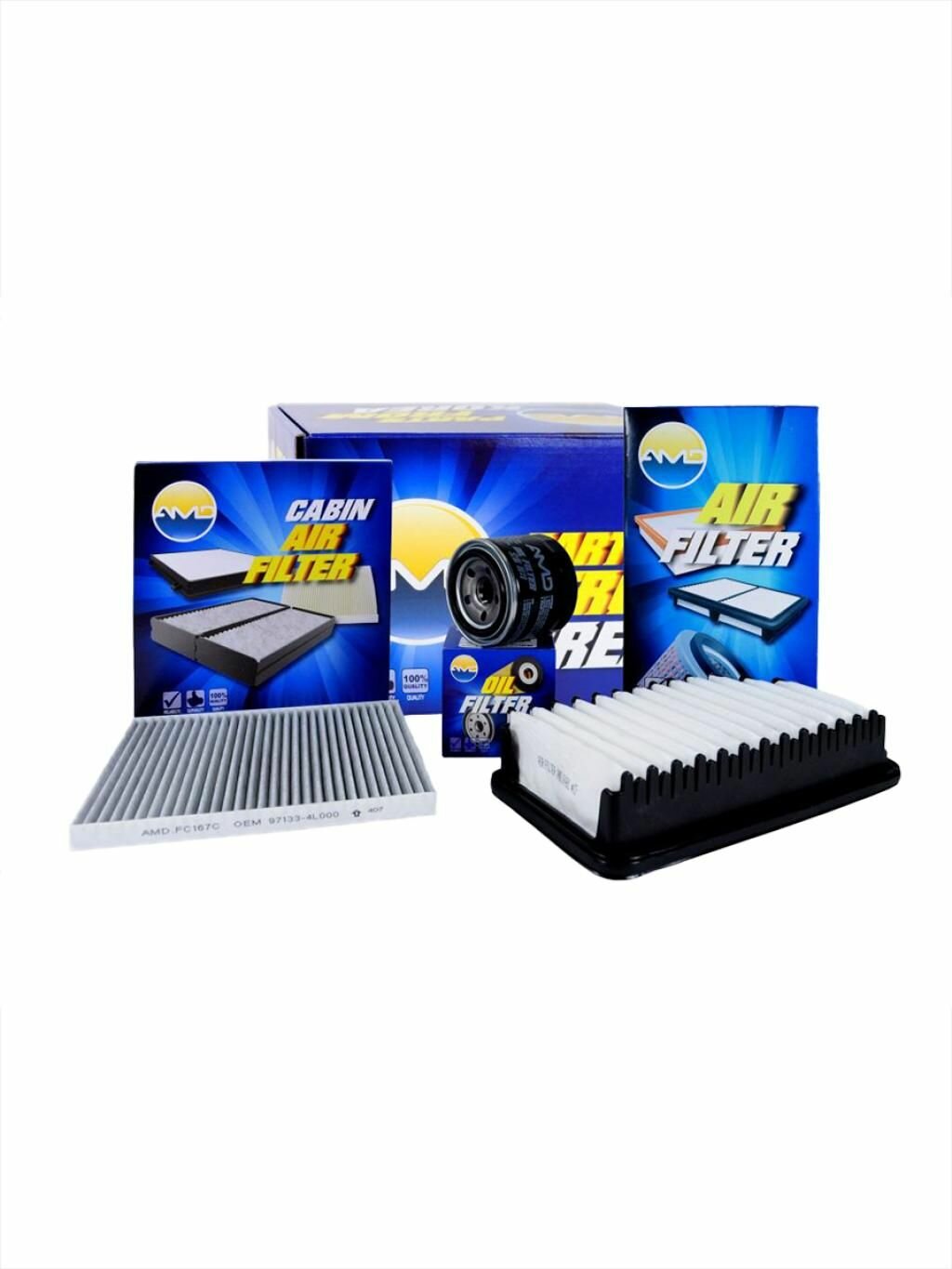 Комплект фильтров AMD AMD. SETF33C, масляного 2630035503, воздушного 281131R100, в салон, угольный 971334L000 Opel Creta 1.6, 2.0 2016