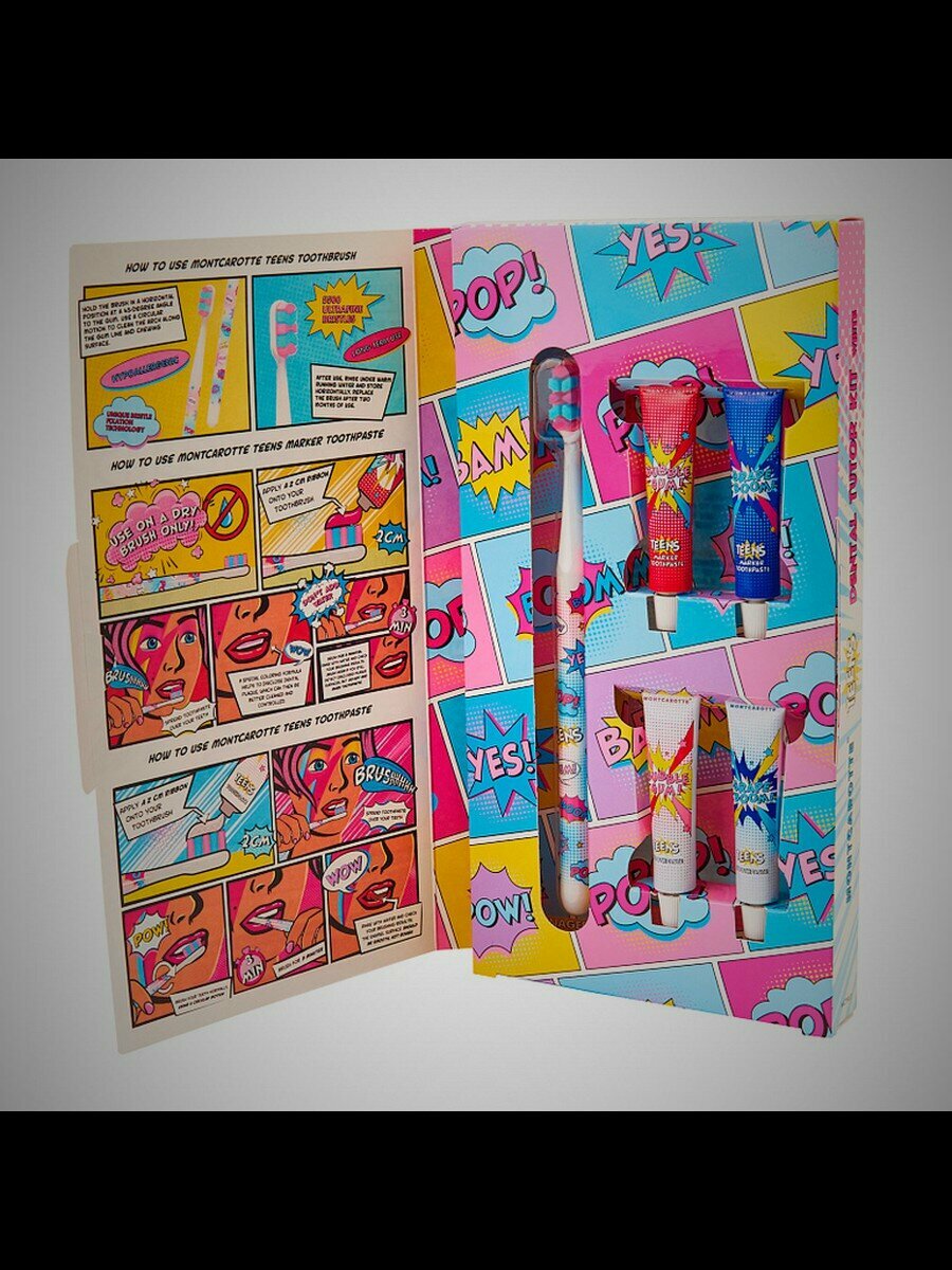 MONTCAROTTE TEENS DENTAL TUTOR KIT White 7+, Набор для обучения чистки зубов у подростков и детей 7+ Белый