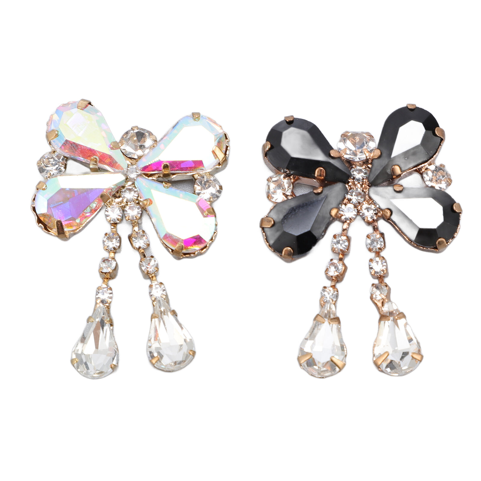 2 шт, бант, кисточка, стразы, ослепительный блеск, капли воды, хрустальный бант, декор для одежды, шиньоны, серьги