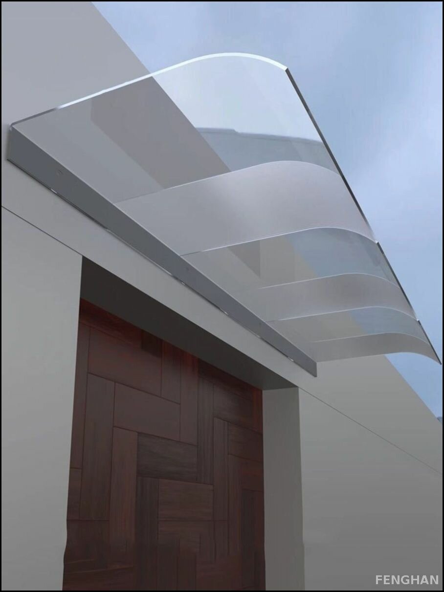 Эксклюзивный козырек из прозрачного поликарбоната для крыльца и входной двери