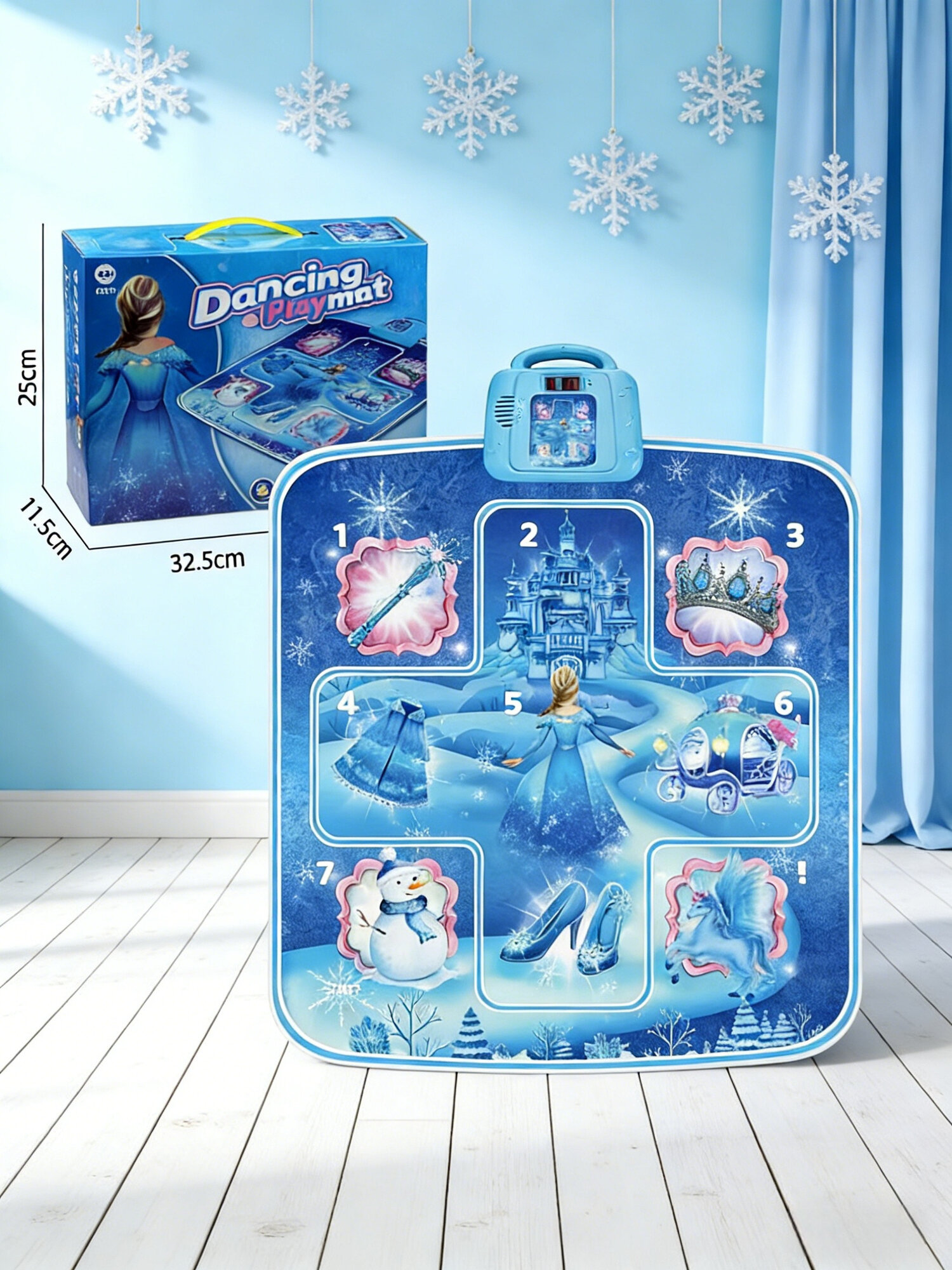 Музыкальный коврик для танцев, синий, Функция подсчета очков, Новогодний подарок