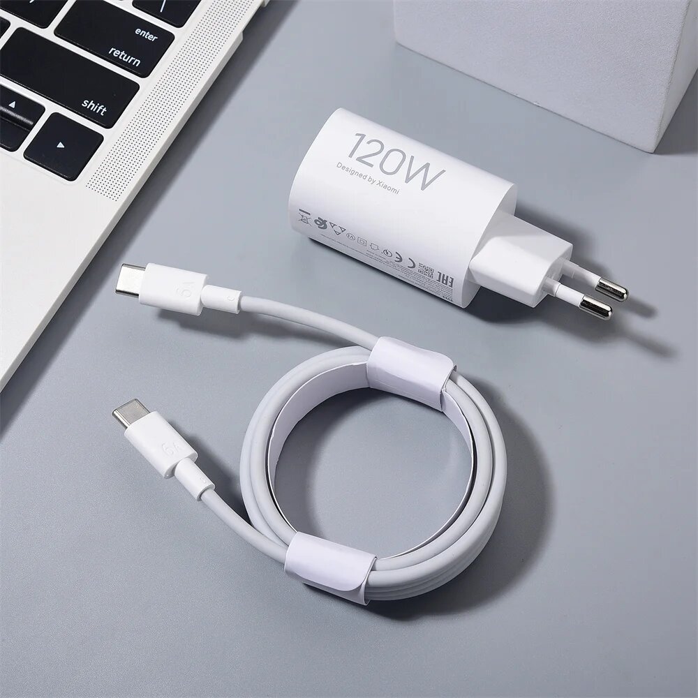 Зарядное устройство Xiaomi 120W GaN с кабелем USB-C 2M