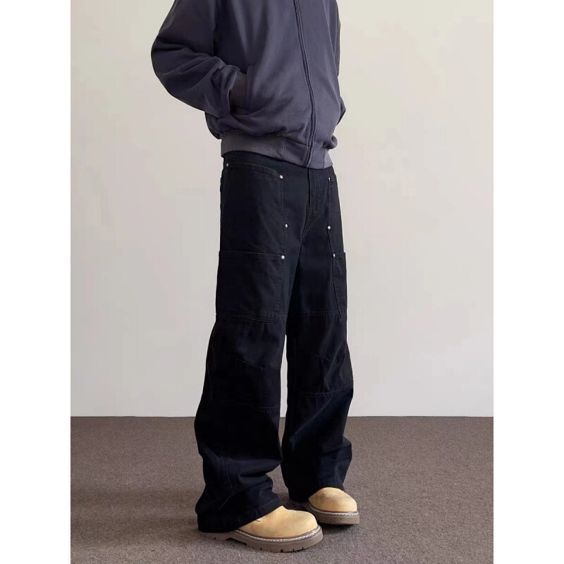 Тренд RONG CH Женские Джинсы Кроп Винтаж Грязный Карго Летние Свободные Деним, Размер_M