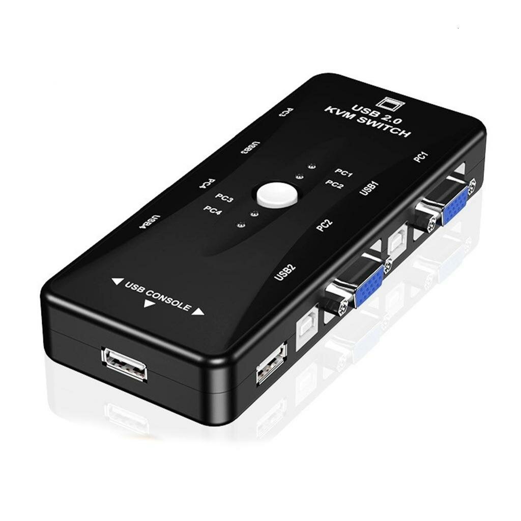 USB2.0 KVM-переключатель с поддержкой 1080p VGA, 4 порта KVM