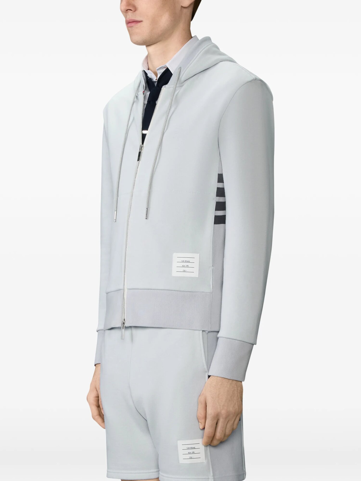 Худи THOM BROWNE Zip-up hoodie, размер 50, , grey — фото 1