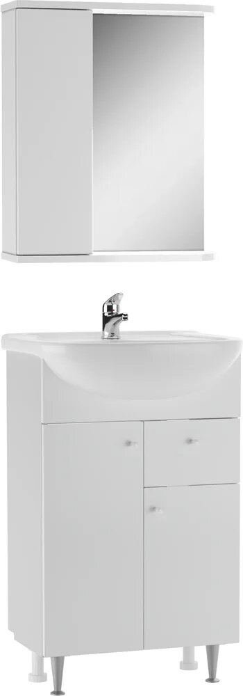 Мебель для ванной комнаты Айсберг Промо 55 2 дверцы, 1 ящик, белая