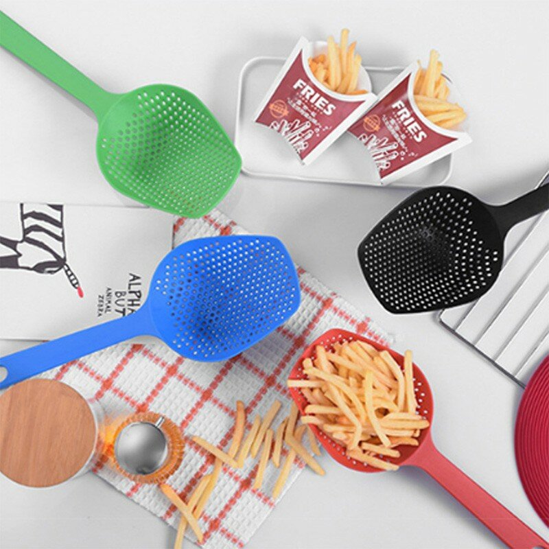 Нейлоновая высокотемпературная лопатка для картофеля фри, ложка для сбора жареной пищи, кухонный инструмент для слива льда