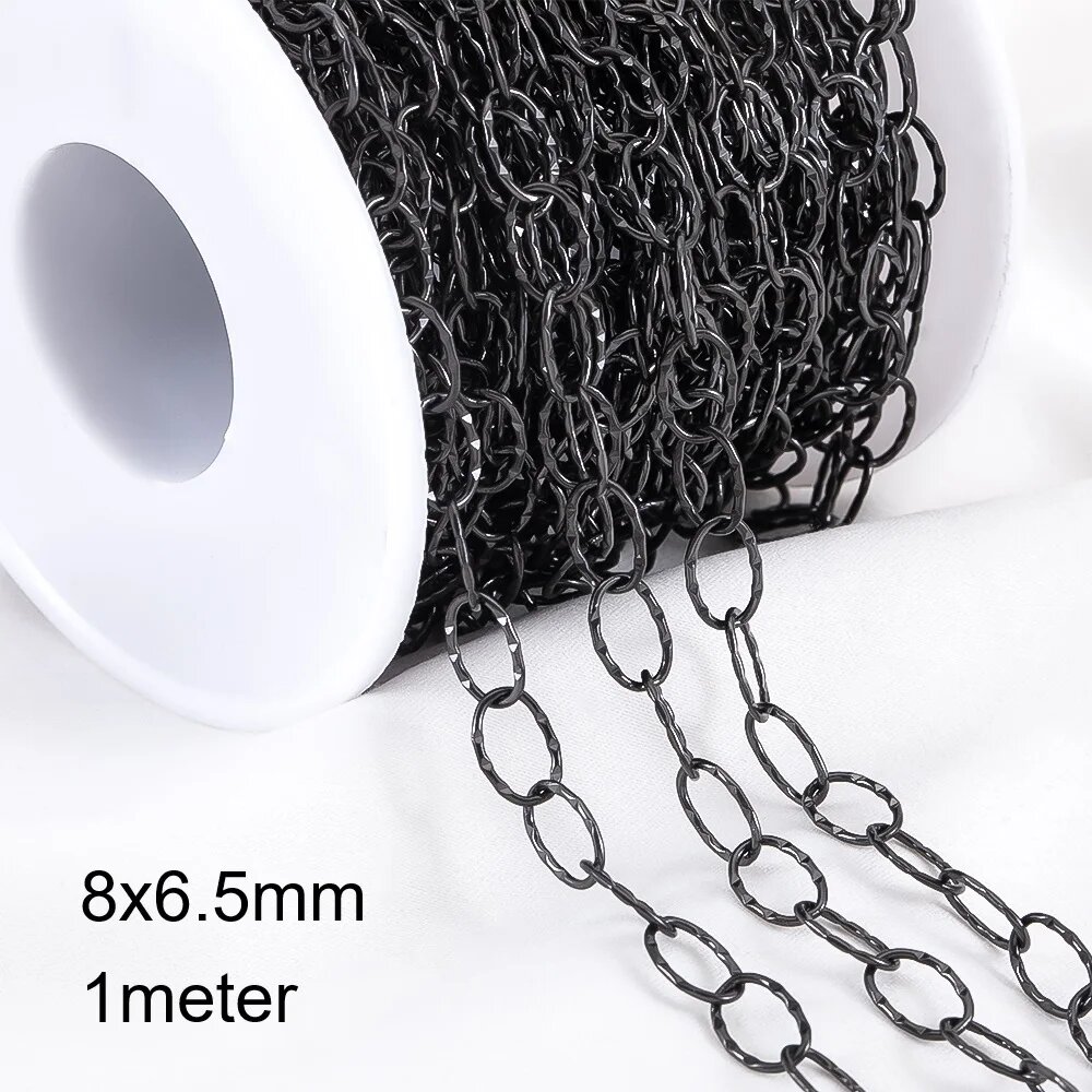 MINGXUAN Черная цепочка из нержавеющей стали 1 метр для рукоделия