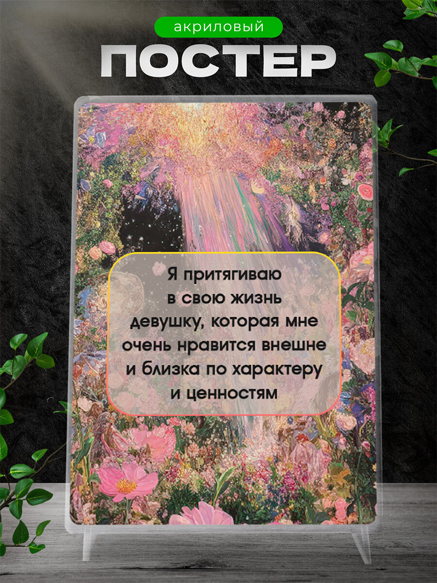 Акриловый постер, открытка на подставке с цветным принтом Карта желаний отношения