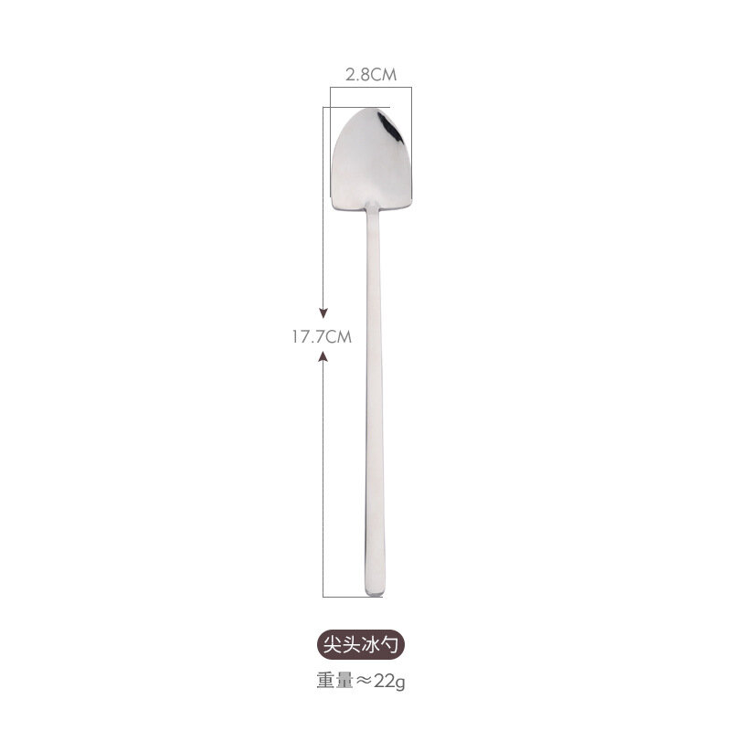 Оптовая 304 ложка из нержавеющей стали круглая брендовая ложка для льда Бар длинная ручка ложка для смешивания