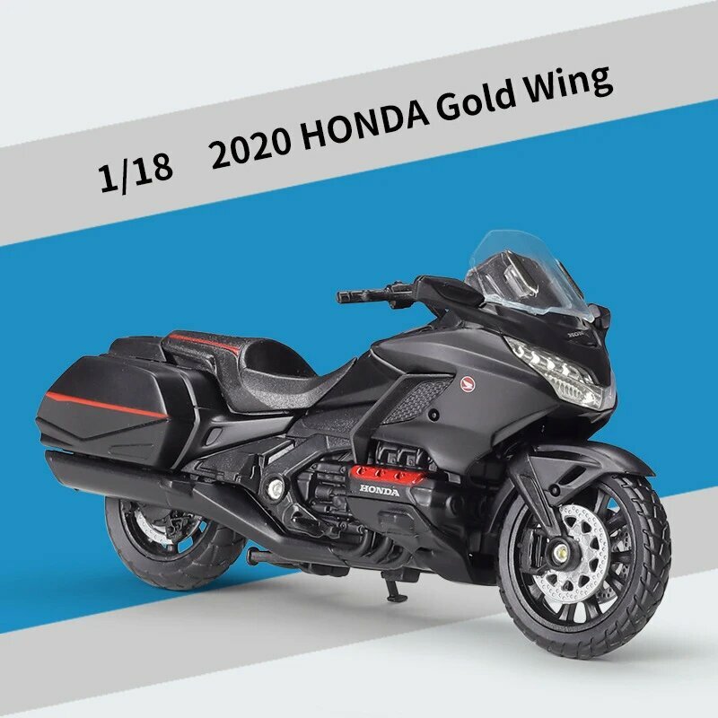 WELLY 1:18 HONDA Gold Wing 2020 металлическая модель мотоцикла для детей Black