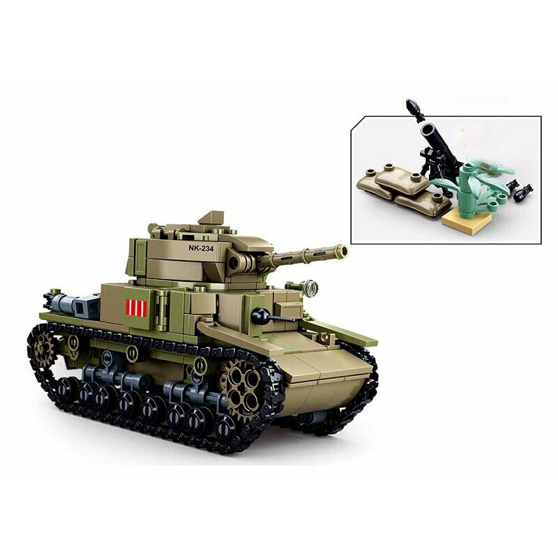 Военная серия Вторая мировая война Итальянская армия M13/40 средний танк солдат DIY модель строительный блок игрушка подарок блок (зеленый)