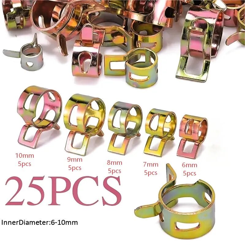 Хомут от 6мм, 25 шт, Оцинкованная сталь