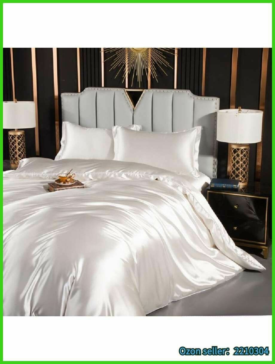 Комплект постельного белья, Натуральный шелк, Полуторный, наволочки 48x74