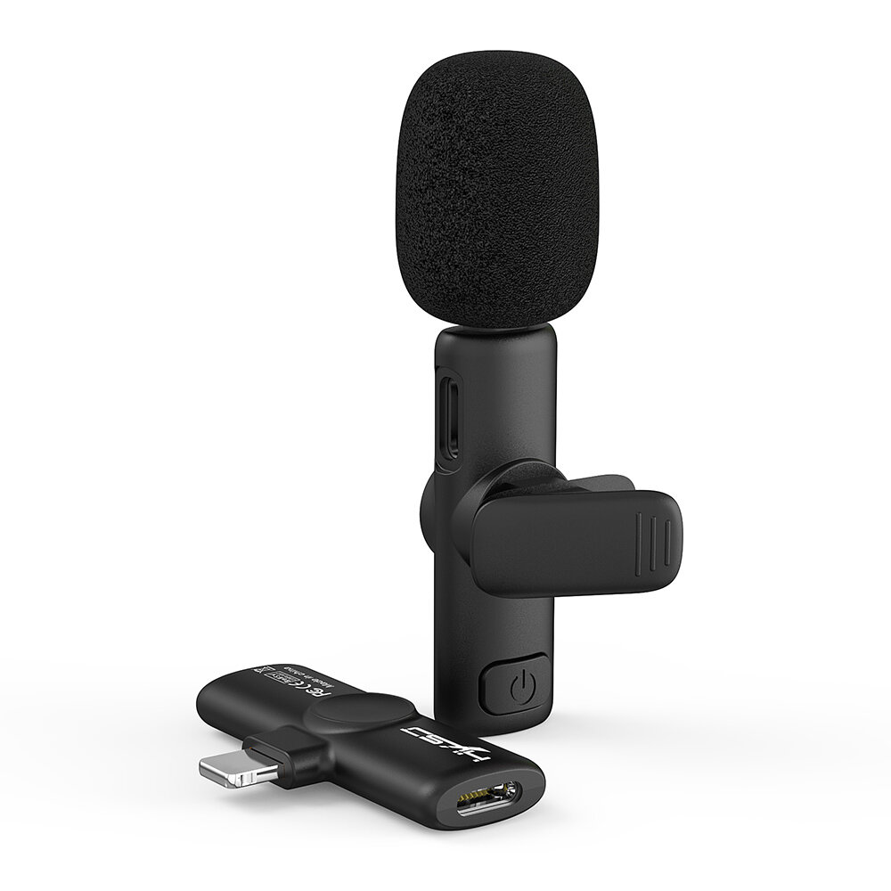 F18 Микрофон беспроводной 2.4G Дистанция передачи до 20м Плаг-н-Плей Для стриминга Влогов Съемки Для устройств iOS 1 Передатчик 1 Приемник 1 Кабель зарядки 1 Инструкция