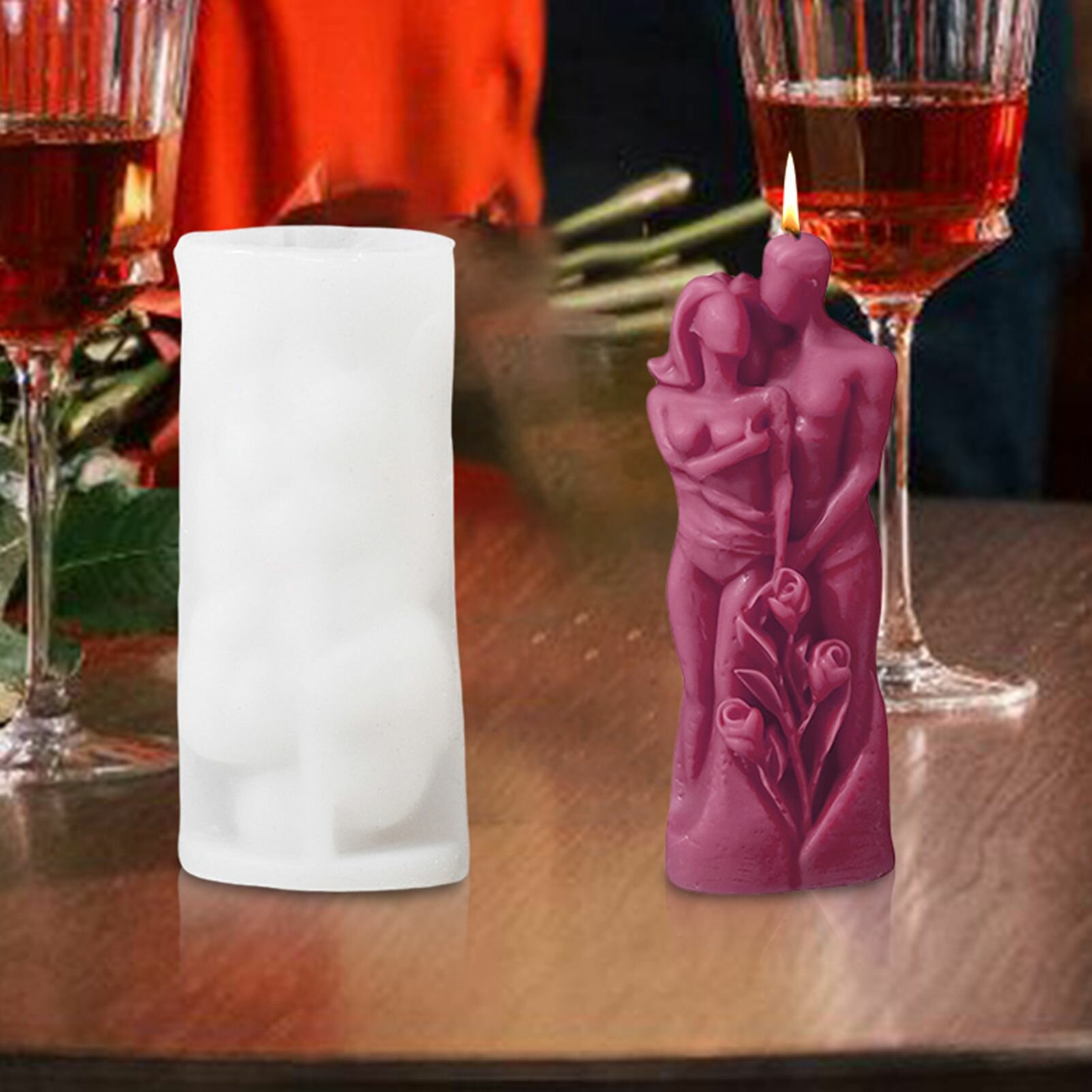 Форма для свечей силиконовая Объятия влюбленных/ Молд и мыла/ Торс мужчины женщины