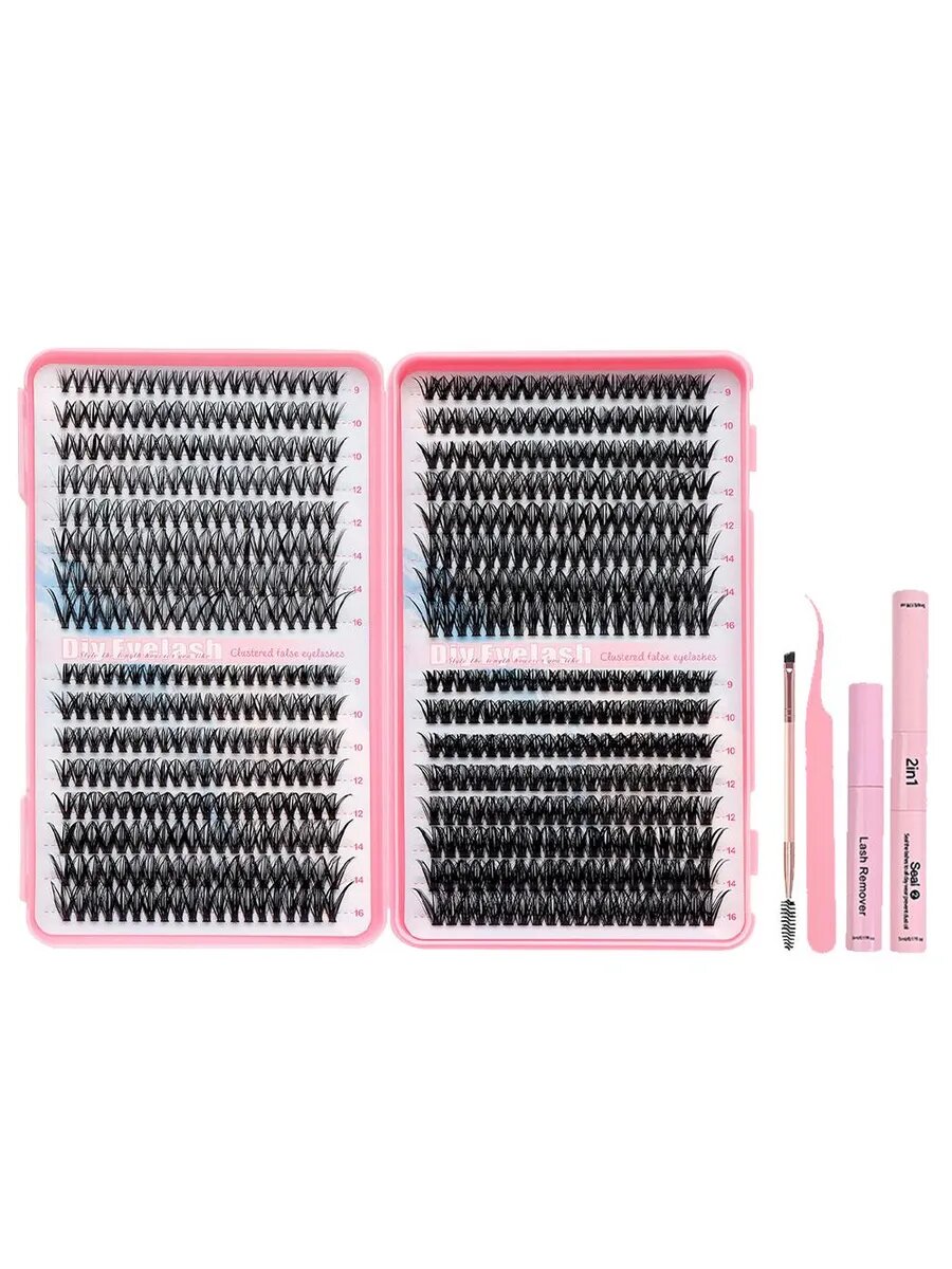 Набор для наращивания ресниц, 400 шт, 5 размеров, объемные