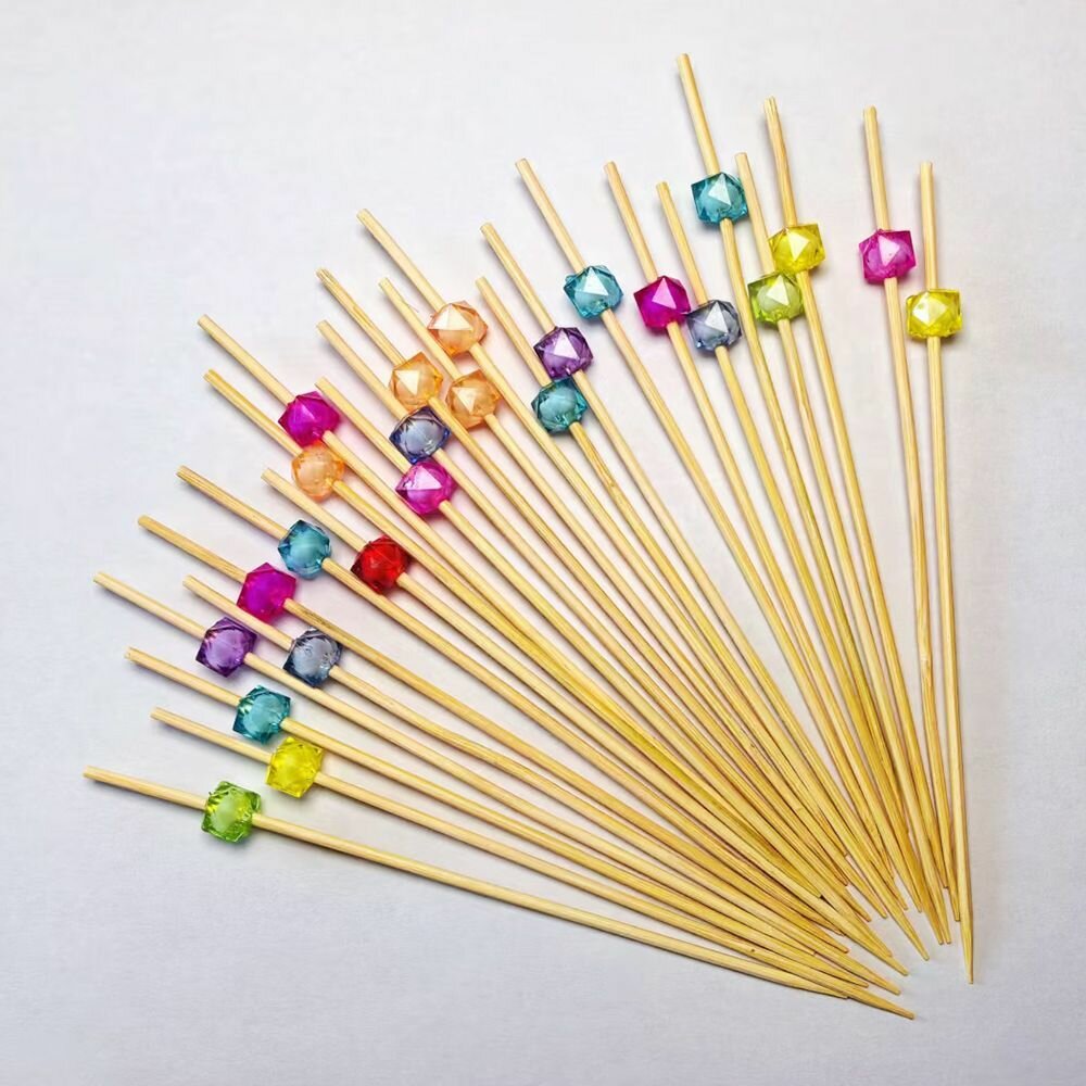 Одноразовые фруктовые палочки для десертов, креативные бамбуковые палочки, милые художественные зубочистки, закусочные палочки, коктейльные сердечки