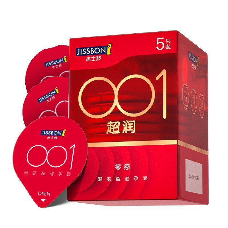 Презервативы JISBOND 001 Ультра смазанные 5 штук Ультра смазанные полиуретановые тонкие презервативы Ультратонкие с голым входом Оригинальные безопасные