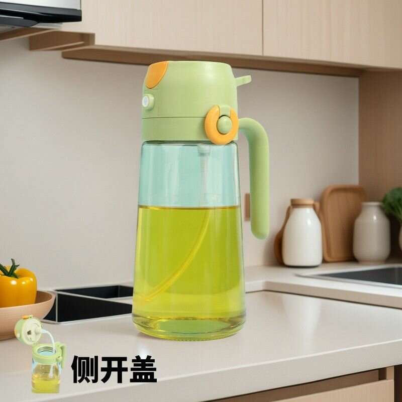 Интегрированная бутылка для масла с распылителем и наливом, стеклянная бутылка для масла, кухонная бутылка для масла и уксуса, распыляющая бутылка для масла, высококачественная масляная емкость два в одном