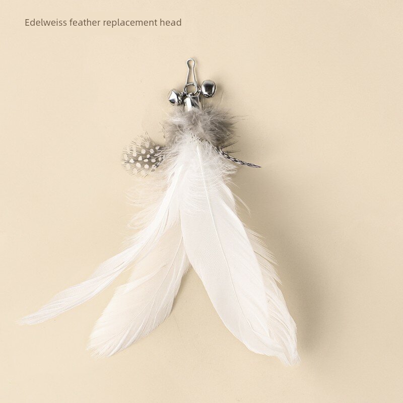 Игрушка для кошек «Имитация пера»: бамбуковая лягушка-цапля для самостоятельных игр, длинный стержень со стальной