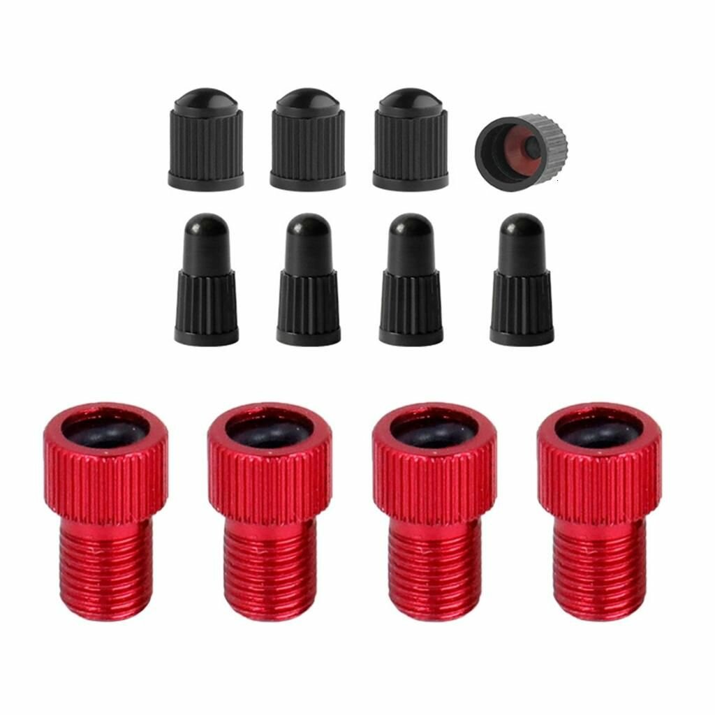 Адаптеры Presta-Schrader для велонасоса, 4 шт, красный