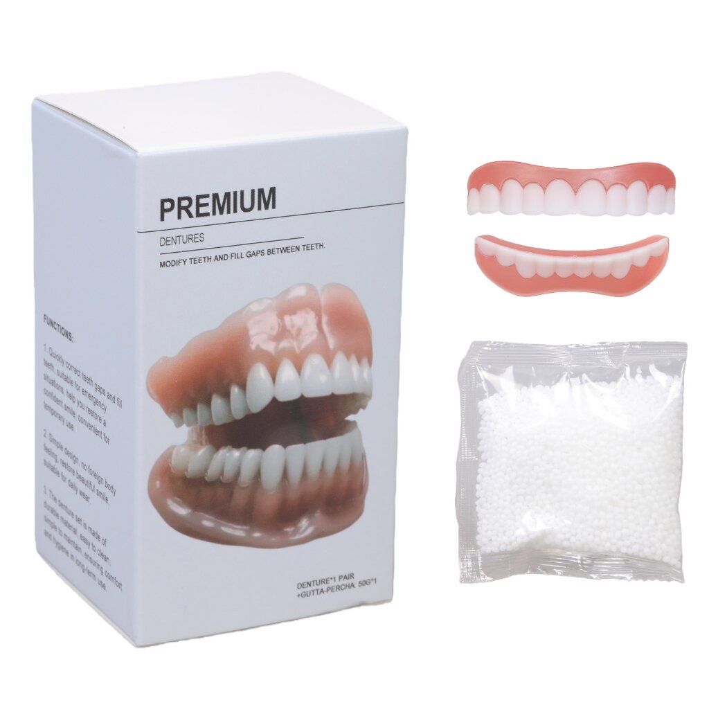 Набор силиконовых протезов для верхней и нижней челюсти